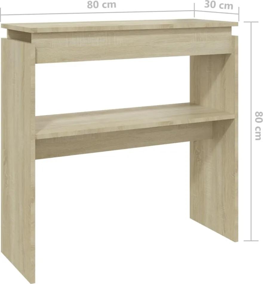 vidaXL Konzolový stolek 80 x 30 x 80 cm dřevotříska [808317] Barva: Bílá