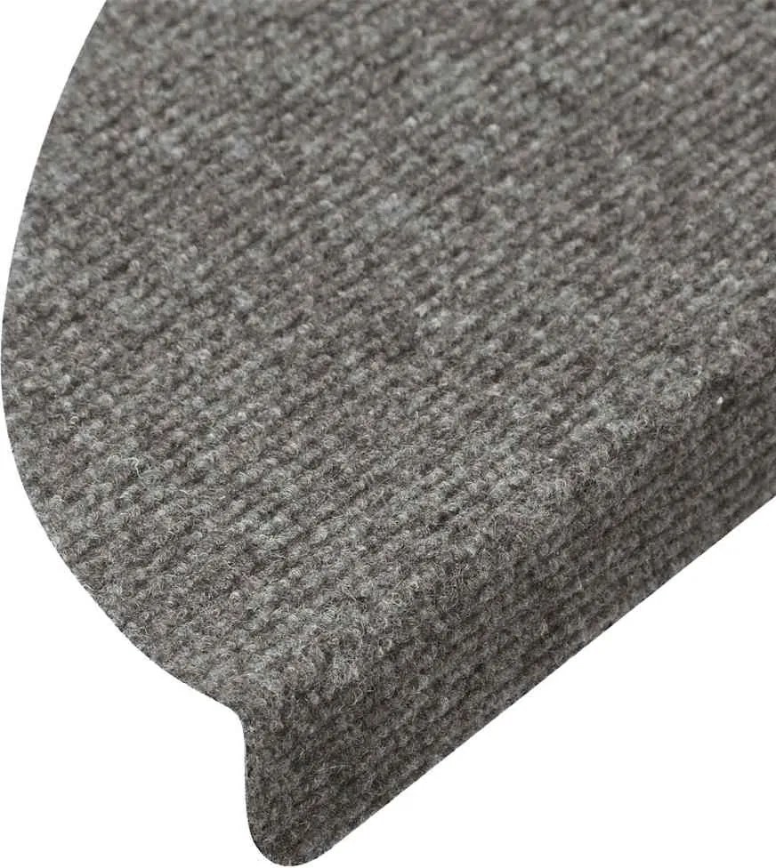 Samolepicí nášlapy na schody 15 ks 56x17x3 cm šedé 136391