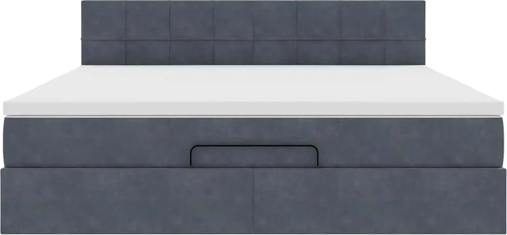 Osmanský rám postele s matrací tmavě šedá 180x200cm samet 3312639