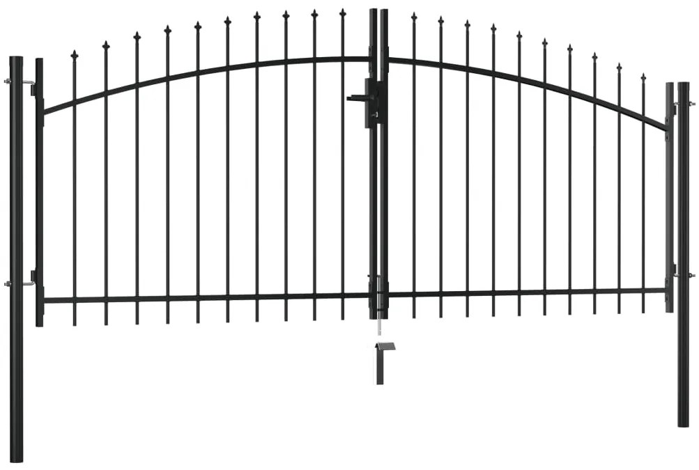 vidaXL Marketos Dvoukřídlé plotové brány Woerden s kopím nahoře 299,5 x 149,5 cm