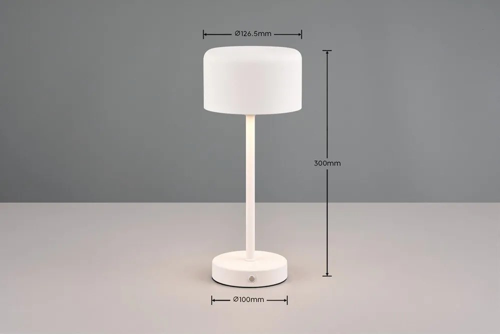 Bílá LED stmívatelná stolní lampa (výška 30 cm) Jeff – Reality