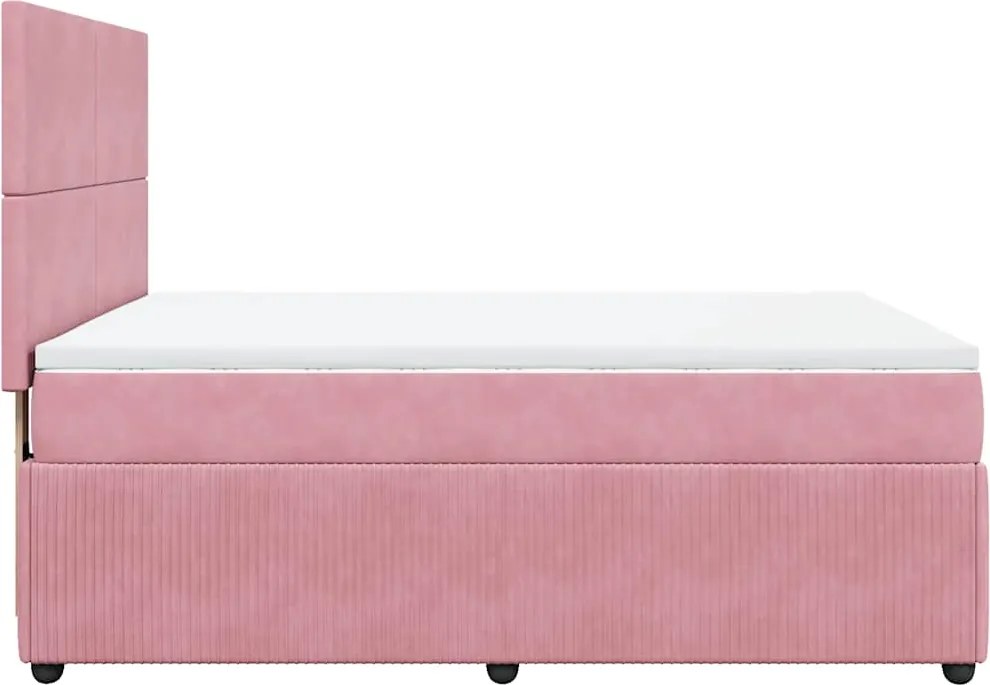 Box spring postel s matrací růžová 140x200 cm samet 3294657