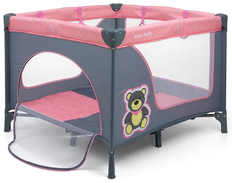 Dětská skládací ohrádka Milly Mally Fun Pink Bear