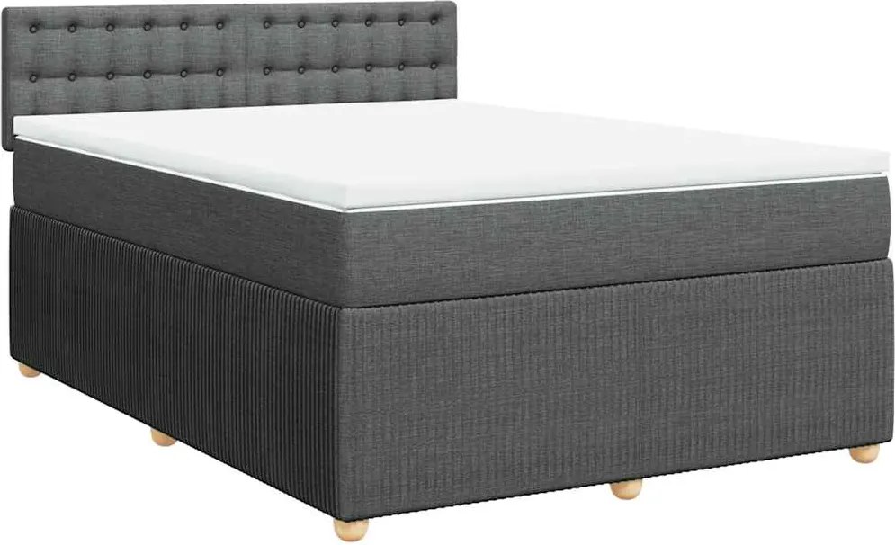Box spring postel s matrací tmavě šedá 160x200 cm textil 3289822