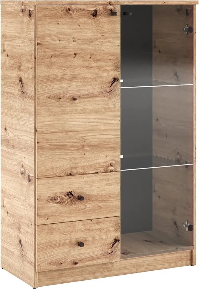ADRK Furniture Vitrína Evi s LED osvětlením ADRK-SHC-EVI-80-ART-L