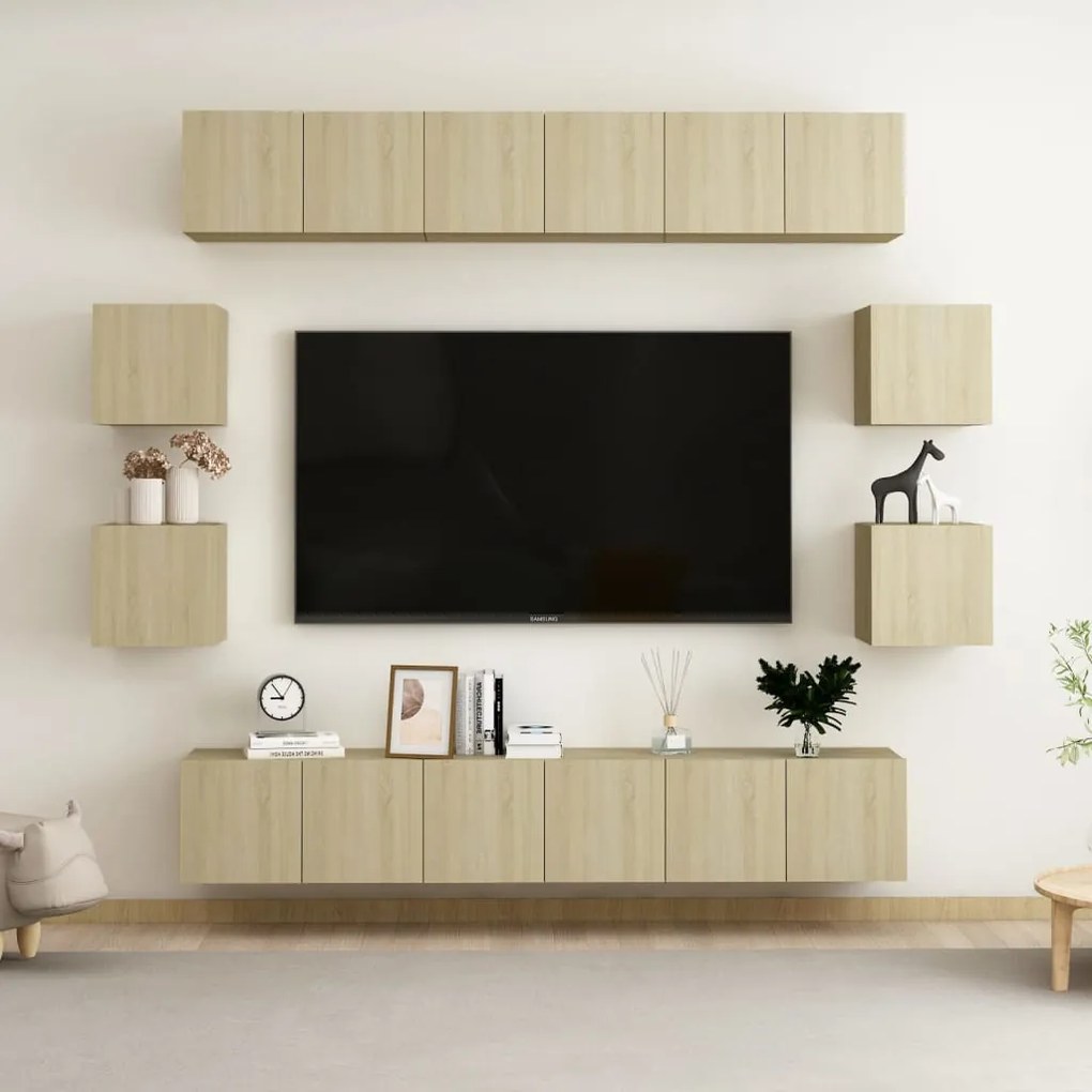 10dílný set TV skříněk dub sonoma kompozitní dřevo 3078962