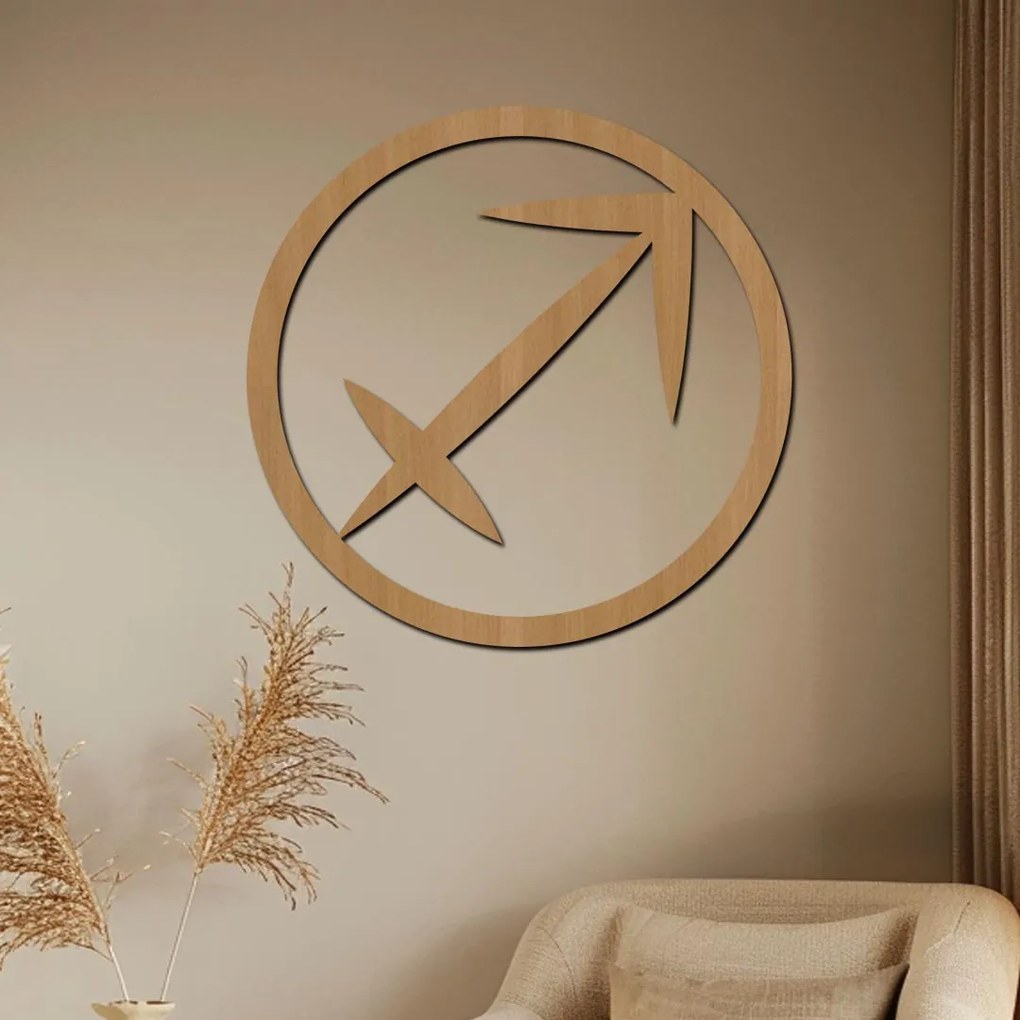dřevo života Dřevěný obraz znamení zvěrokruhu Střelec Zvolte rozměr (cm): 60x60, Zvolte barvu dekoru: Třešeň
