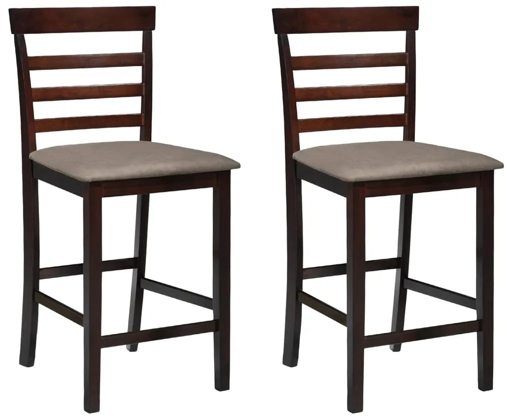 Barové židle 2 ks hnědé textil - Default Title