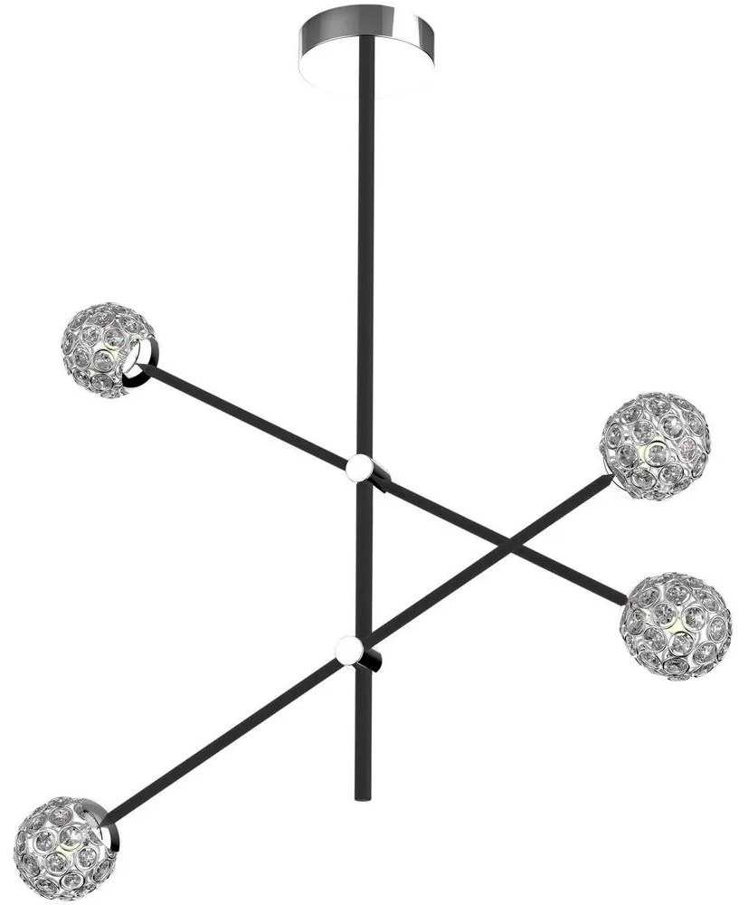 Candellux Lustr na tyči PAKSOS 4xG9/5W/230V černá CA0547