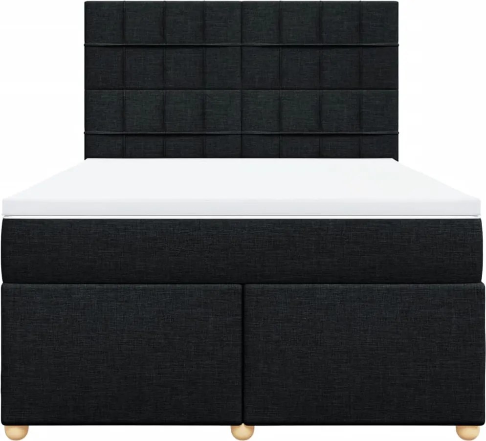 Box spring postel s matrací černá 140x200 cm textil 3291305