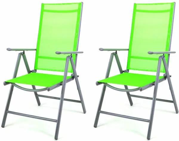 Garthen 27150 Sada 2 hliníkových skládacích židlí - zelená