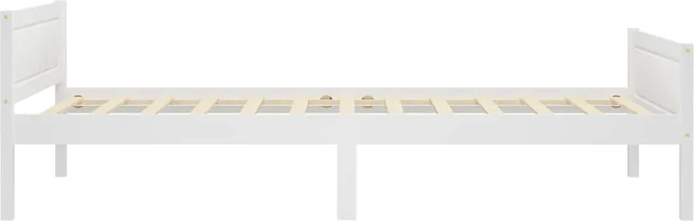 Rám postele masivní borové dřevo bílý 100 x 200 cm 322104