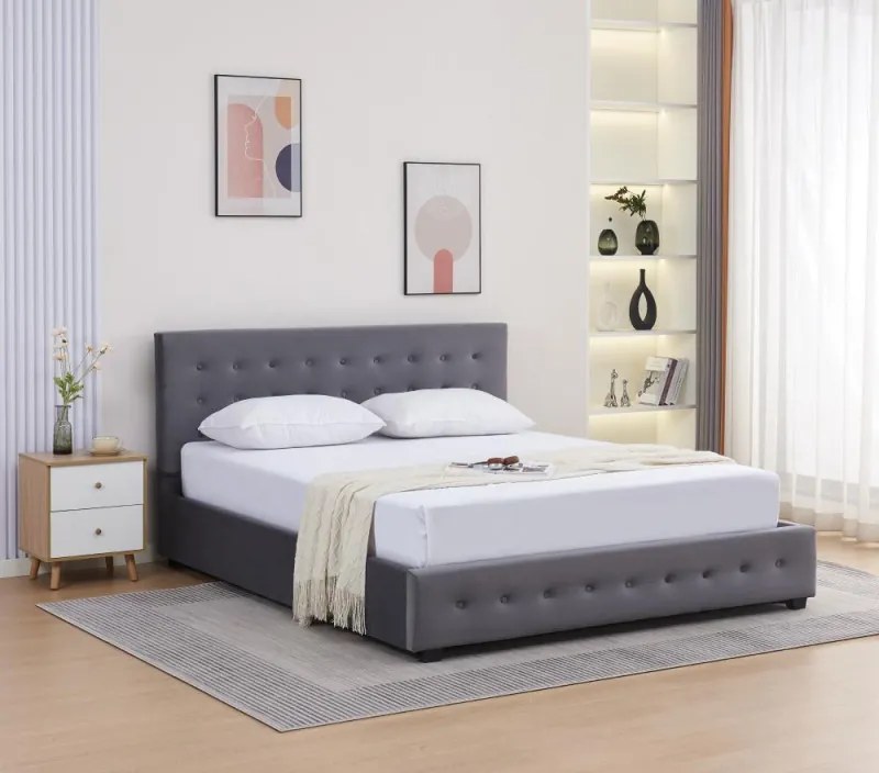 Postel MINDY s úložným prostorem, 160x200, šedá Kondela 0000399607