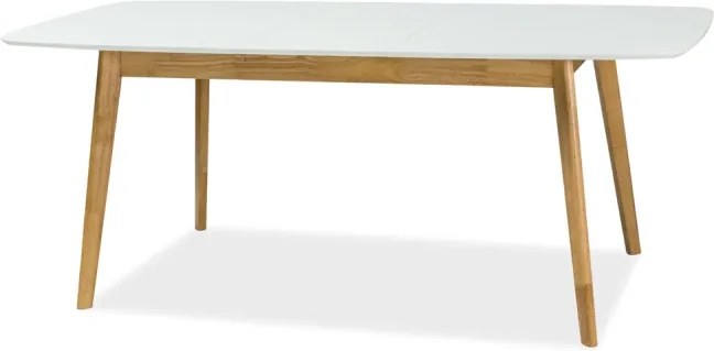 Jídelní stůl, bílá/dub, FELICIO II 150(190)X90