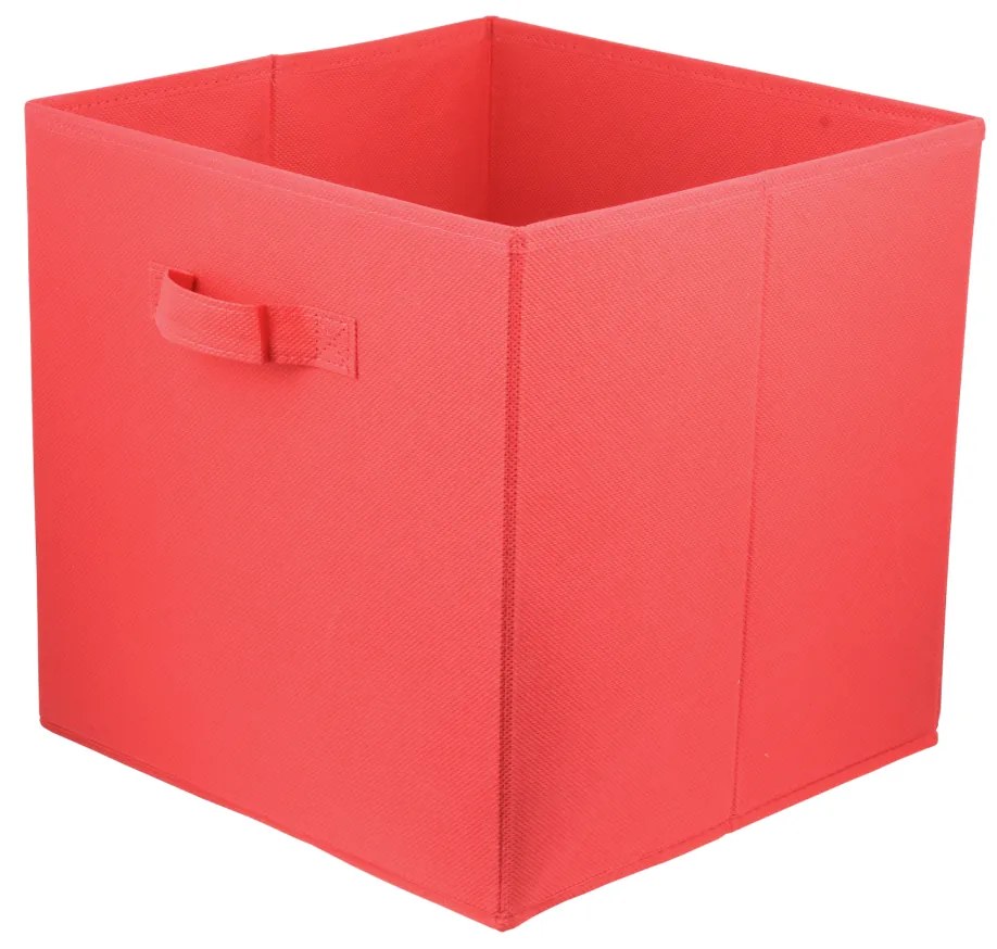 DOMINO - Úložný box textilní LAVITA temně červený 31x31x31