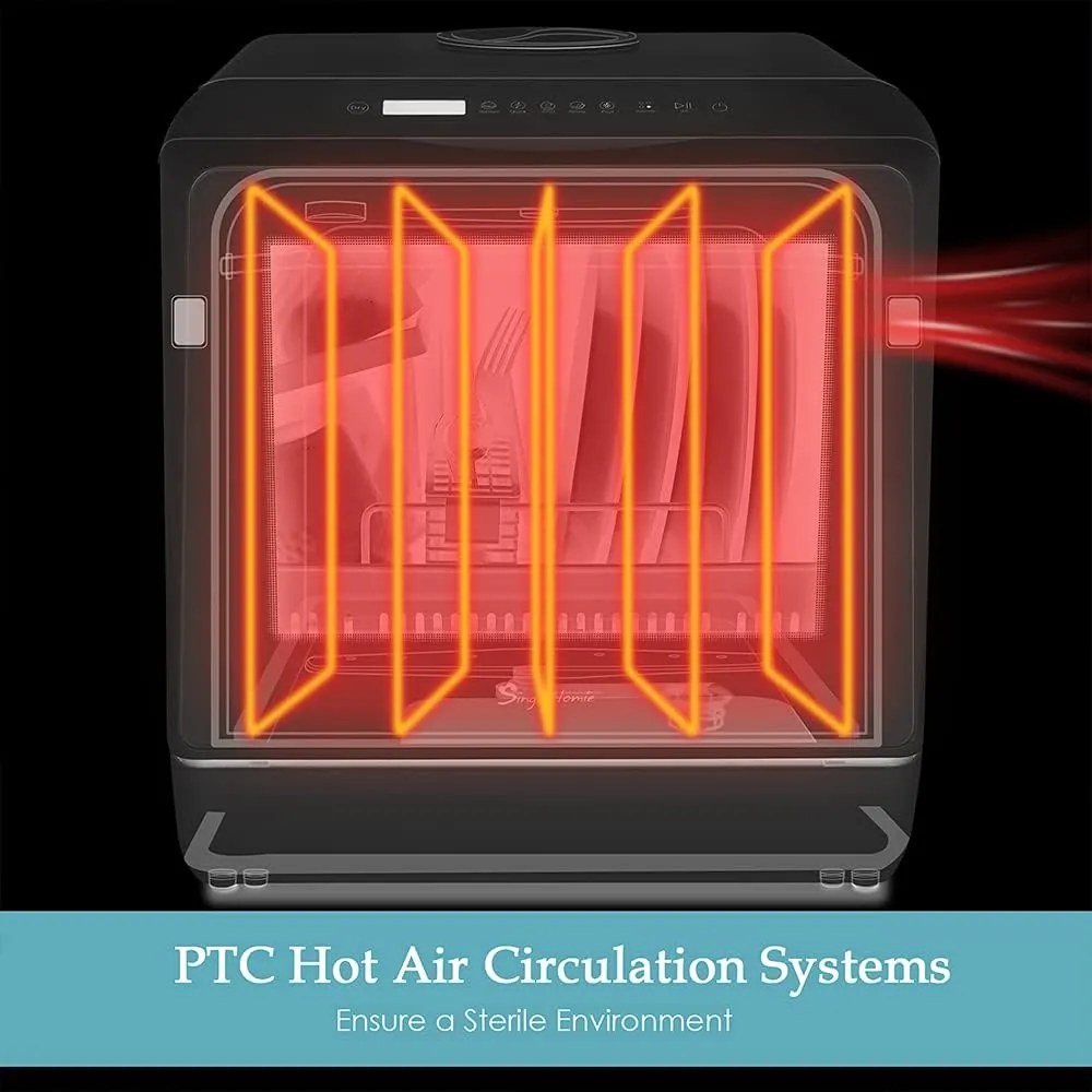 Apex CE Mini myčka nádobí, stolní myčka, 6 programů, lze použít s přípojkou na vodu i bez ní, potřeba 5 litrů vody, volně stojící do kanceláře, na kempování, do obytného vozu [energetická třída F] | singlehomie Značka: singlehomie