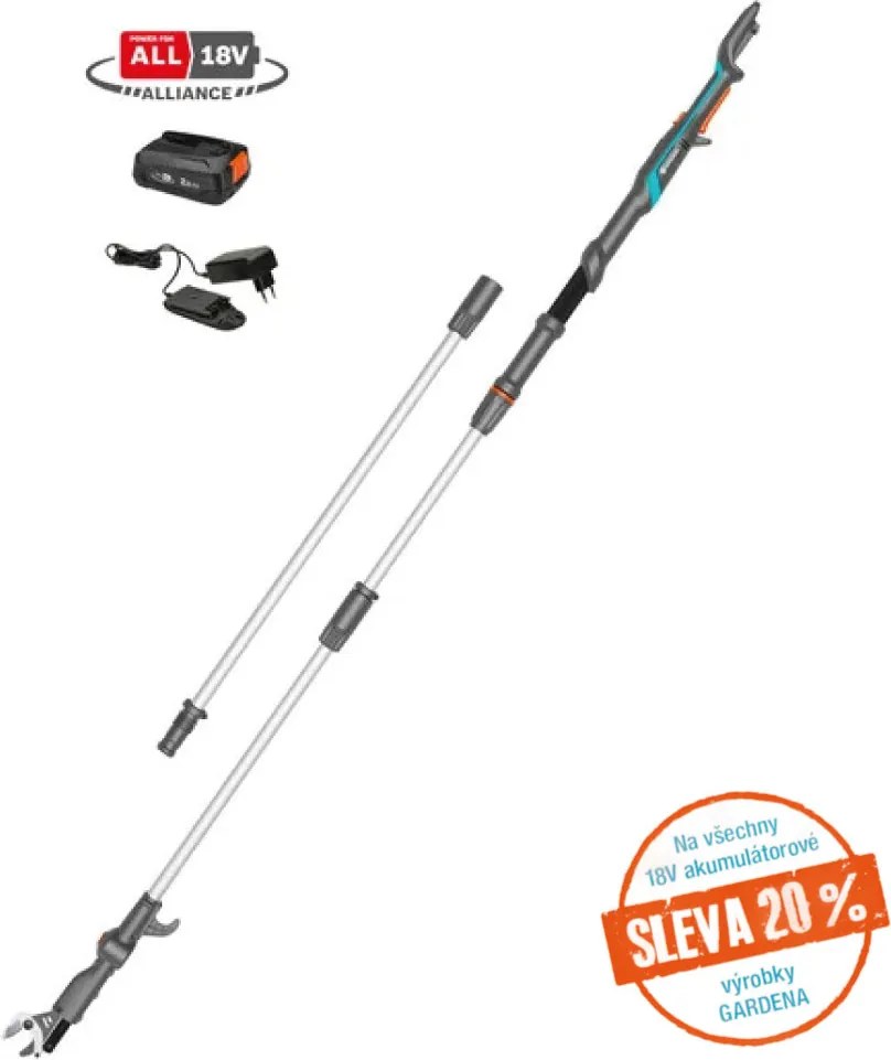 Gardena EasyCut 360/18V P4A - sada - Akumulátorové teleskopické nůžky vyvětvovací