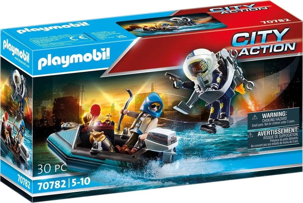 Stavebnice playmobil 70782 policejní jetpack: zatčení zloděje umění