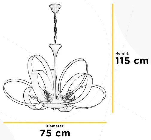 ONLI - Lustr na řetězu SERENA 9xE14/6W/230V černá