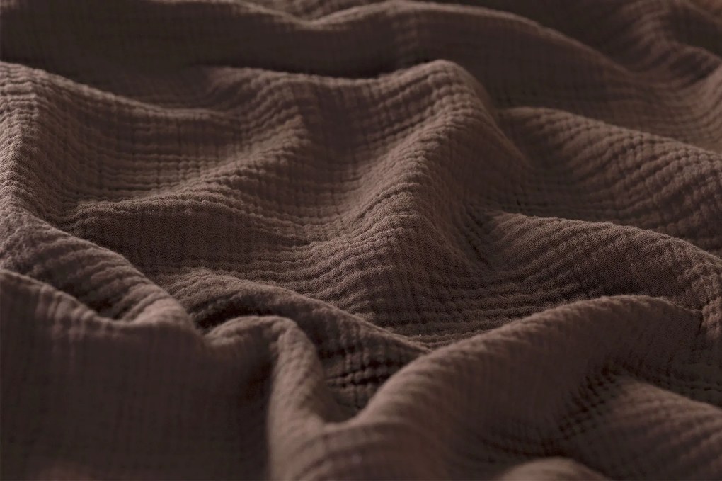Celoroční mušelínové francouzské povlečení Chocolate - GOTS Velikost: 220 x 200 + 2 x 70 x 90