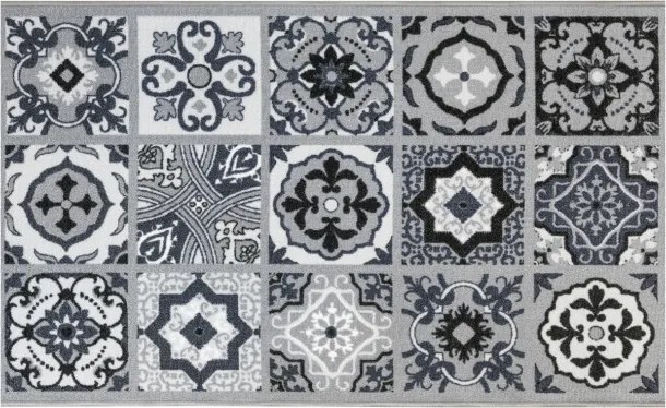 Protiskluzový běhoun Patchwork - šedý