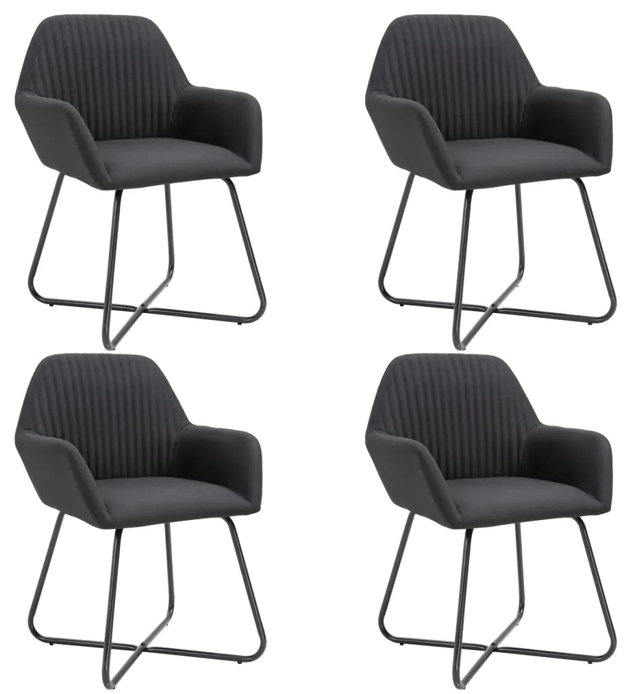 Jídelní židle 4 ks černé textil 277106