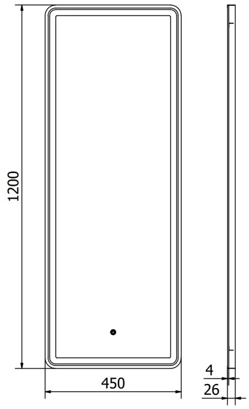 Mexen Coro podsvícené koupelnové zrcadlo 45 x 120 cm, LED 6000K, ventilátor, Černá rama - 9817-045-120-611-70