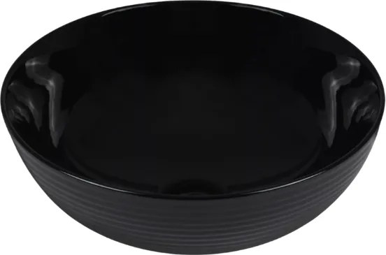 UPTrend Kruhové keramické umyvadlo na desku CLEO BLACK UP4004-2-B18, černá lesk