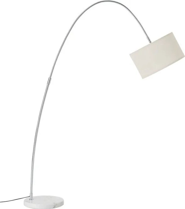 Bílá látková stojací lampa s ohybatelnou konstrukcí (výška 145 cm) Arc – Ellos Home