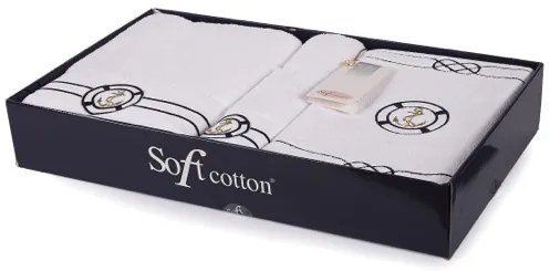 Soft Cotton Dárková sada ručníků a osušek MARINE MAN Bílá