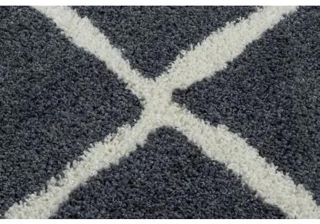koberec BERBER CROSS B5950, šedo bílý střapce, Maroko Shaggy velikost 140x190 cm | krásné koberce cz