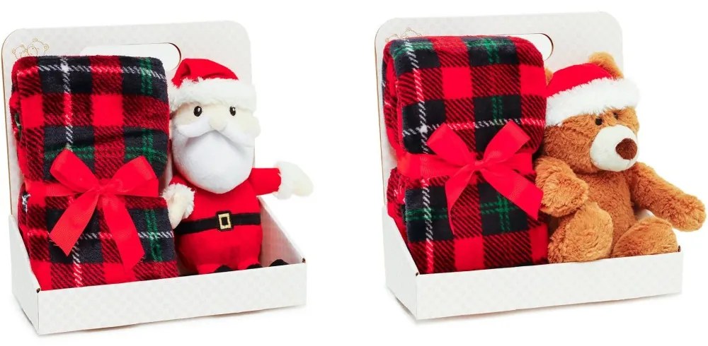 B.E.S. - Petrovice, s.r.o. Deka Lapland 75x90 dárkové balení s plyšovým Santou