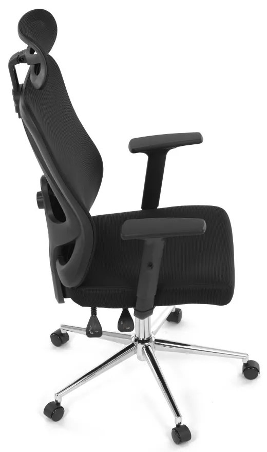 Kancelářská ergonomická židle LUMOS — síť / látka, černá