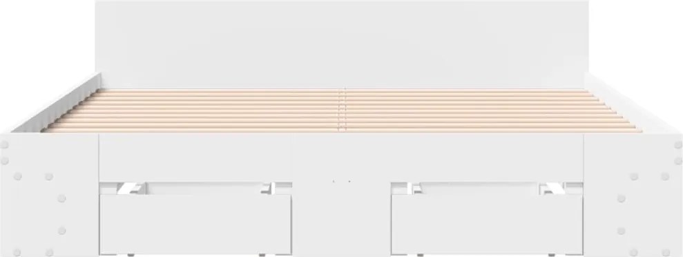 Rám postele se zásuvkami bílý 120 x 200 cm kompozitní dřevo 3280755