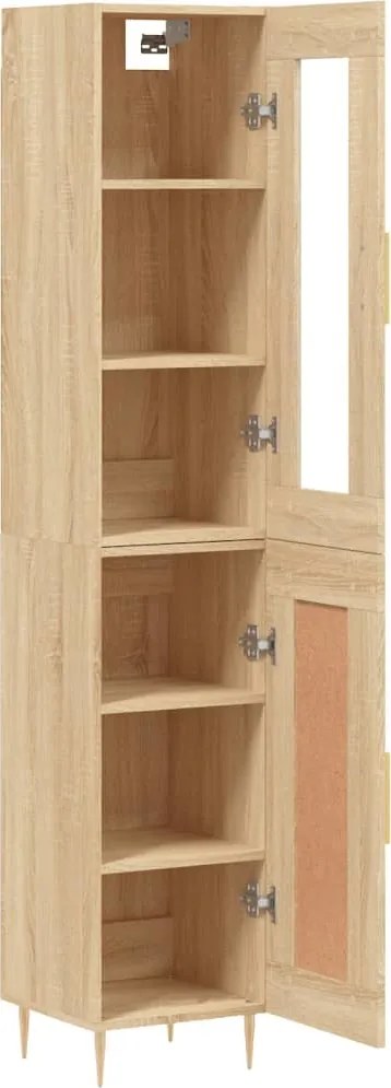 vidaXL Skříň highboard 34,5 x 34 x 180 cm kompozitní dřevo [3199484] Barva: hnědý dub