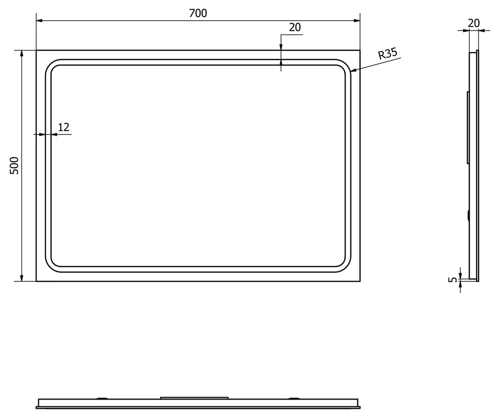 Sapho GEMINI zrcadlo s LED osvětlením 500x700mm