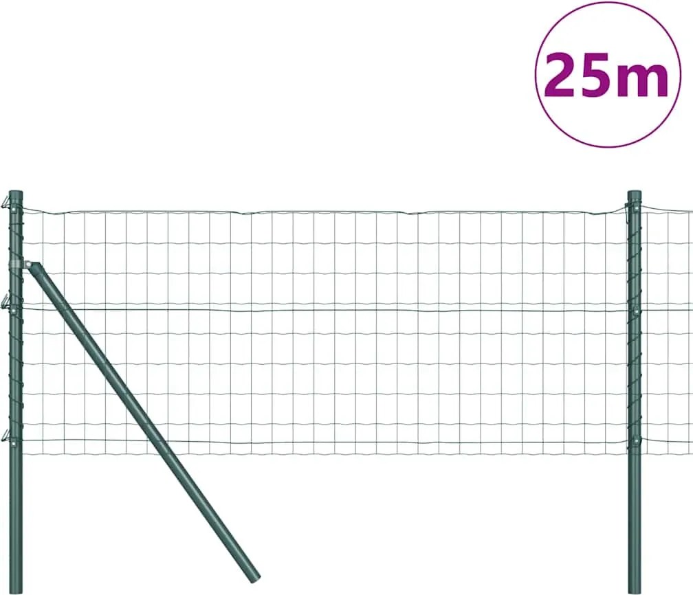 Euro plotové kotvení 25 x 0,8 m Ocel potažená PVC Zelená 3350318