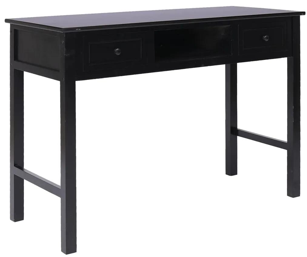 vidaXL Psací stůl černý 108 x 45 x 76 cm masivní pavlovnie