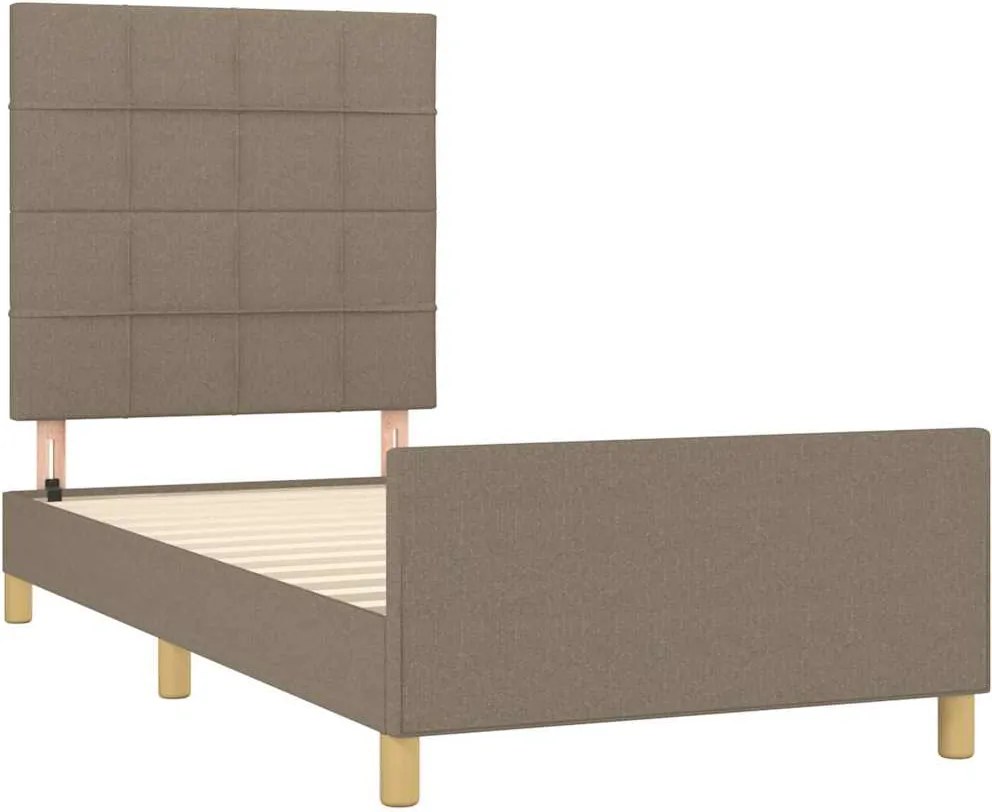 Rám postele bez matrací taupe 90x190 cm textil 3125021