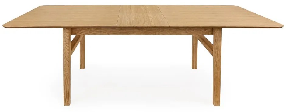 Rozkládací jídelní stůl s přídavnou deskou v dekoru dubu 90x180 cm Curved – Woodman