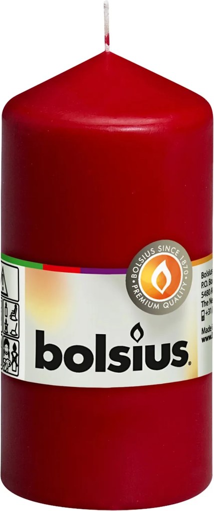 Bolsius Svíčka válcová bordó 60 x 120 mm