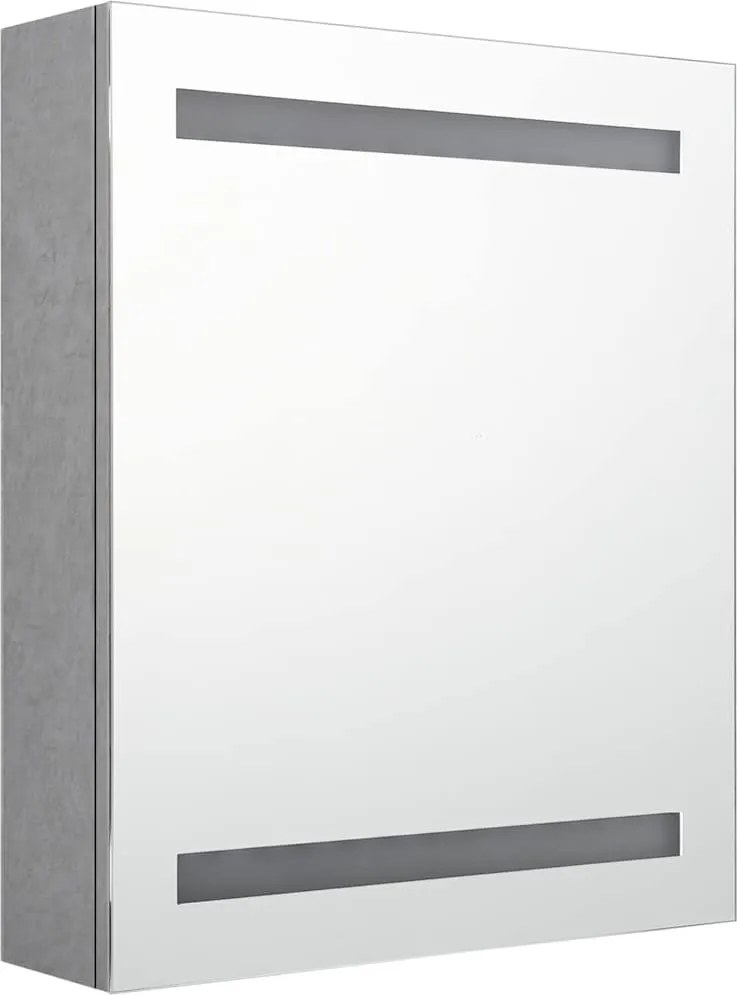 LED koupelnová skříňka se zrcadlem betonově šedá 50x14x60 cm 326479