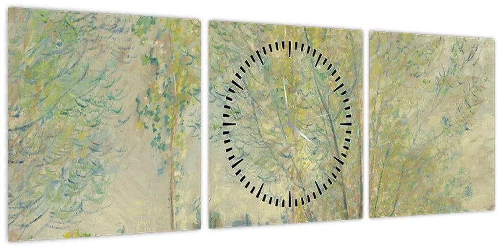 Obraz - Claude Monet, The Willows, reprodukce (s hodinami) (90x30 cm)