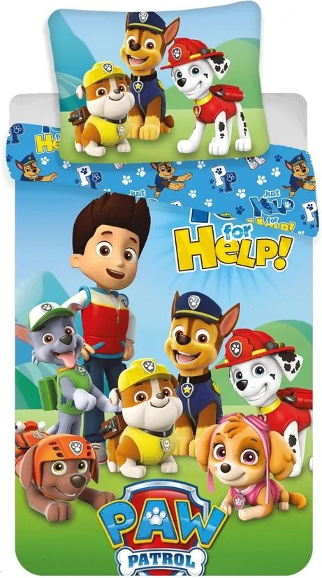 Jerry Fabrics Dětské bavlněné povlečení Paw Patrol 137, 140 x 200, 70 x 90 cm