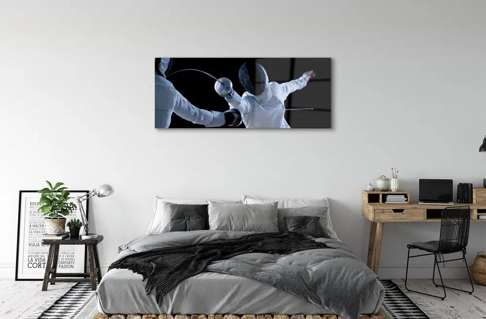 akrylový obraz Lidé v bílých šatech 120x60 cm
