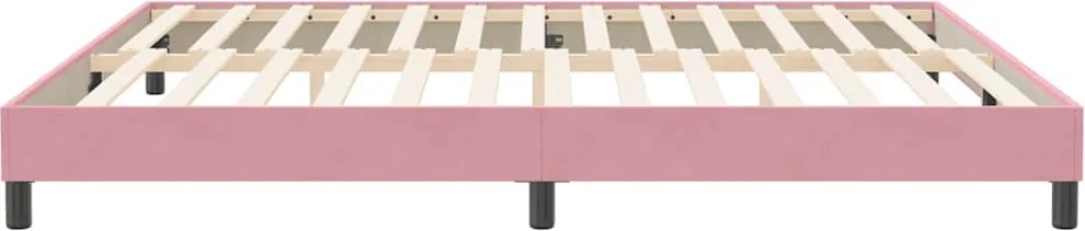 Postel Box Spring bez matrace růžová 200x220 cm samet 3315896