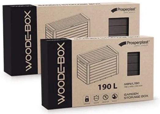 Zahradní box WOODEBOX 190 l - tmavě hnědá 78 cm PRMBWL190-440U