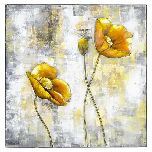Železný 3D obraz Žluté květy
