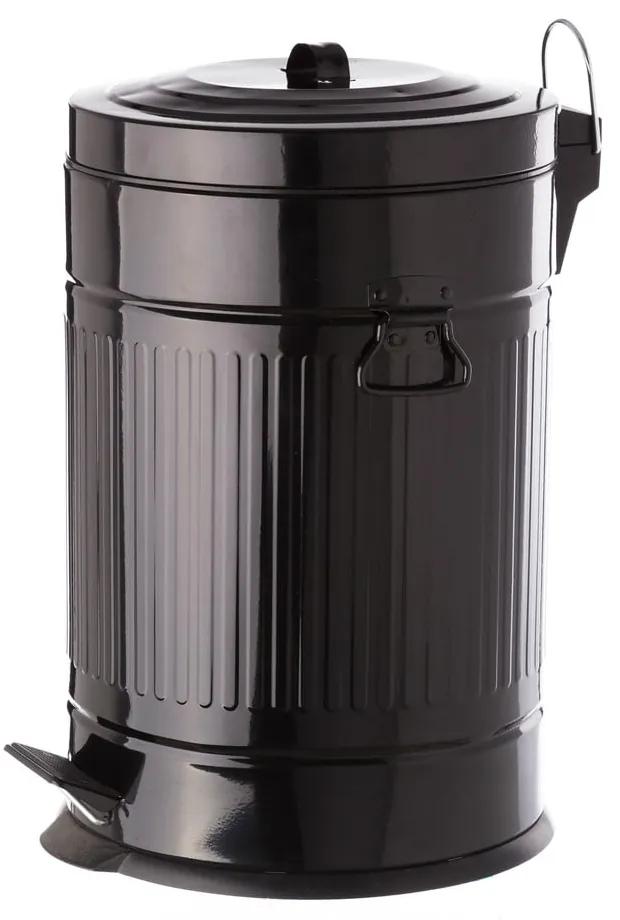 Černý pedálový kovový odpadkový koš Unimasa, 20 l
