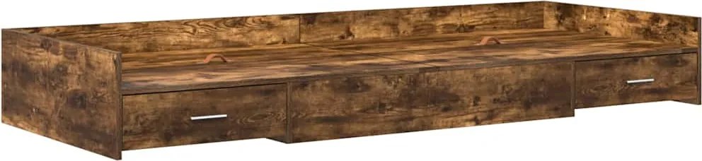 Rám postele s čelo Kouřový dub 80 x 200 cm Kompozitní dřevo 3335241